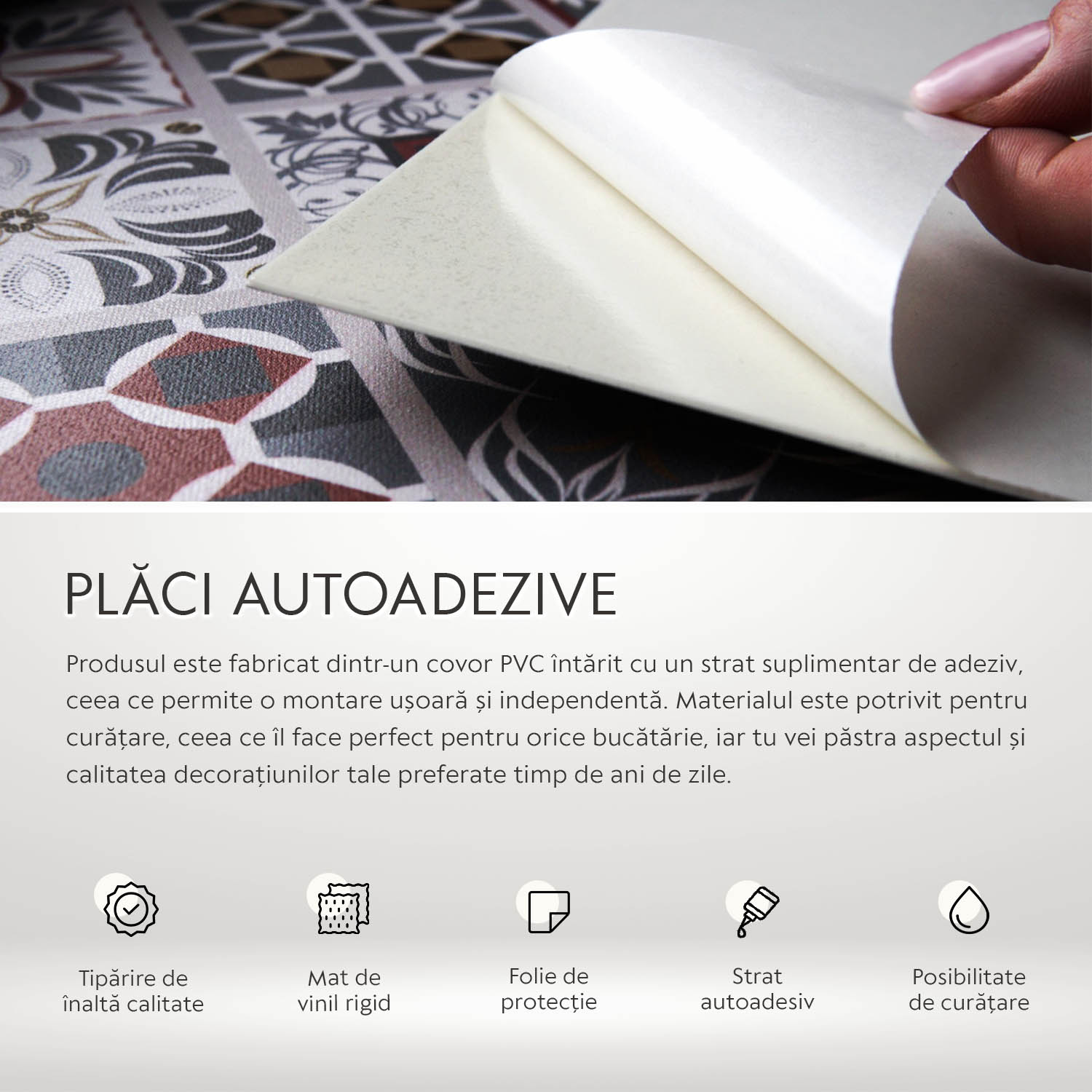 Set placi de autoadezive 9 buc., Tulup, 30 x 30 cm, Parchet din lemn ...