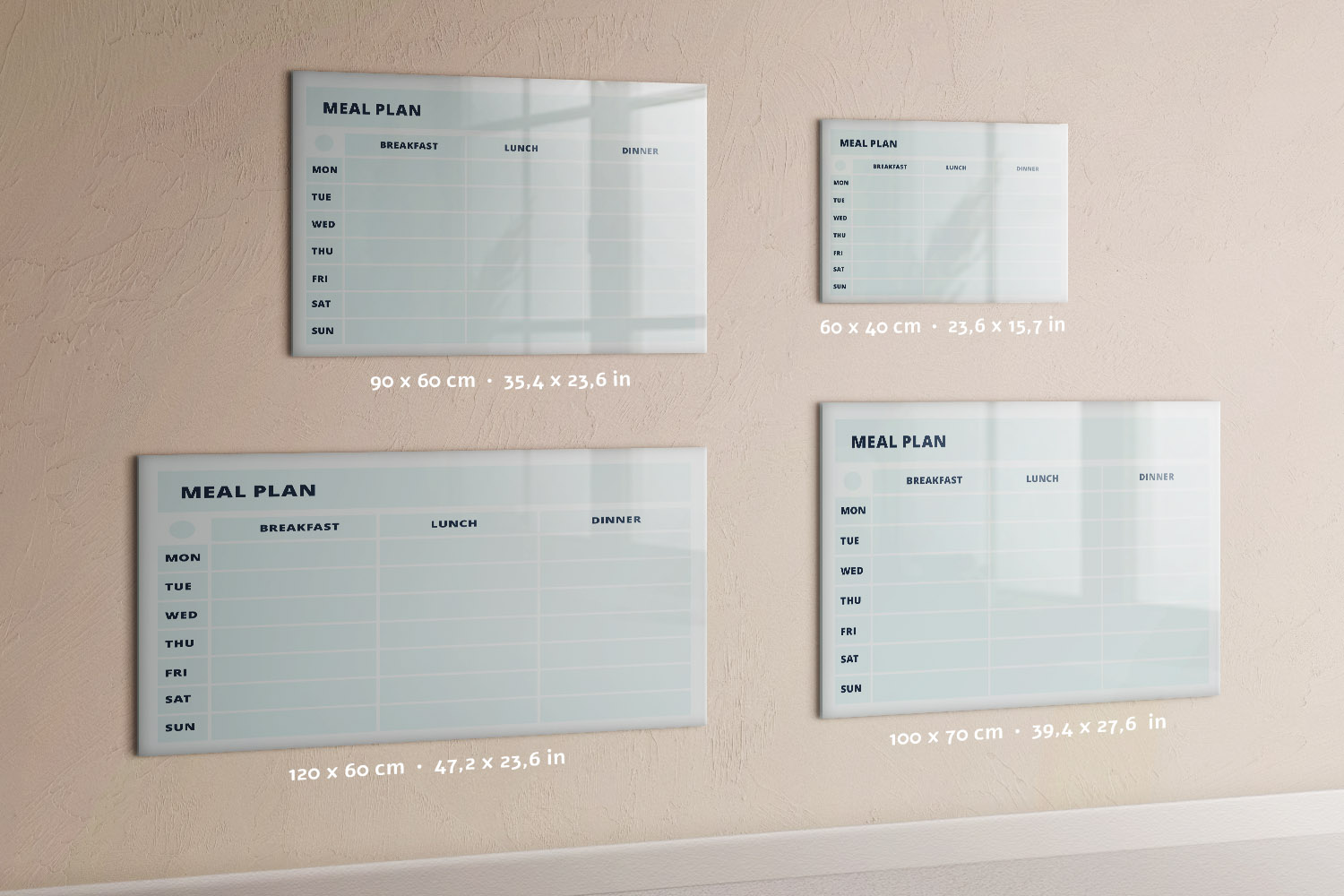 Tabla magnetica, Coloray, Meniu pastel, Albastru, 120 x 60 cm, Magneti ...